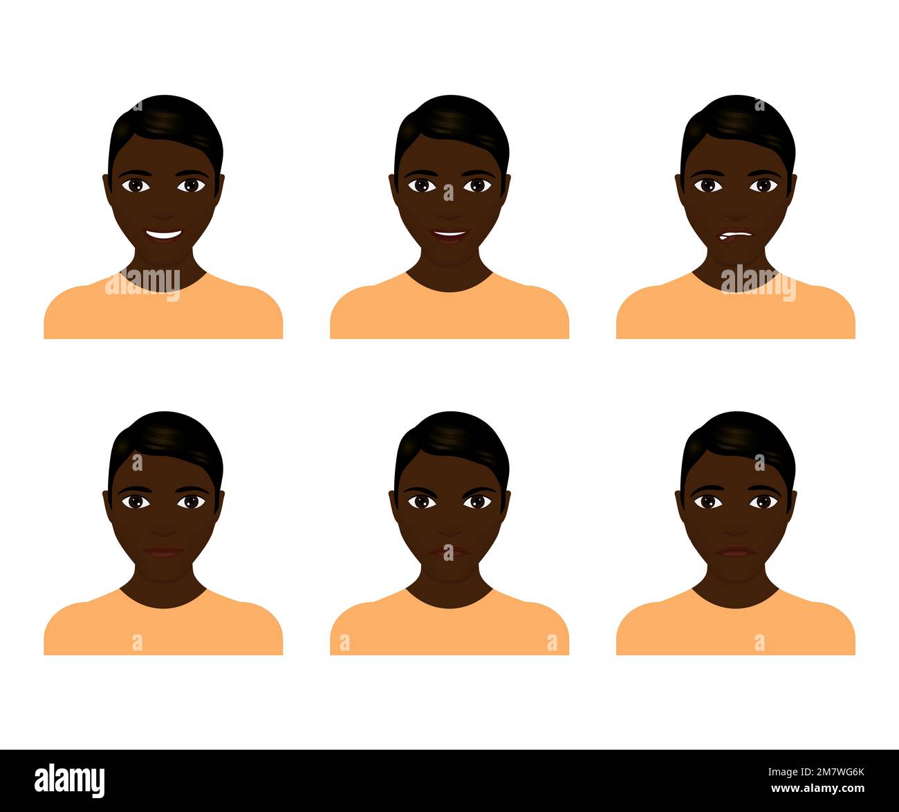 Young man face expressions composite isolated on white background ...