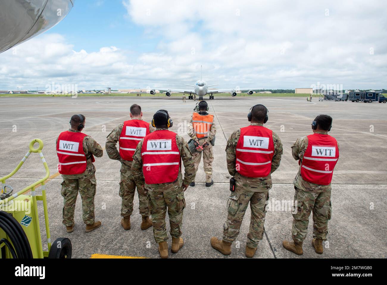 U.S. Air Force Staff Sgt. Brian Miller, crew chief with the 461st ...
