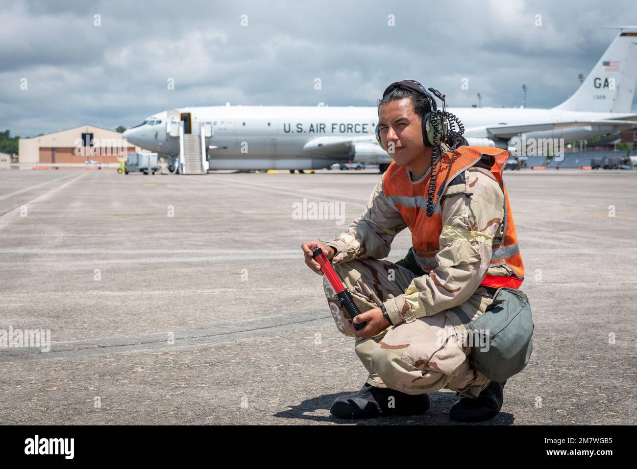 U.S. Air Force Staff Sgt. Brian Miller, crew chief with the 461st ...