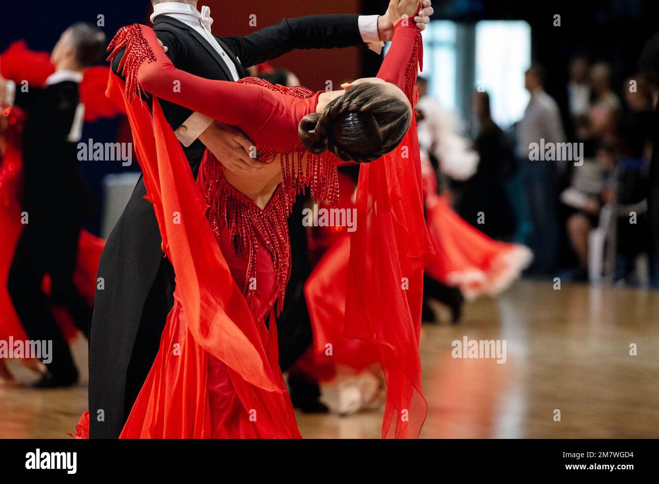 couple dancers dancing tango in competition Stock Photo - Alamy