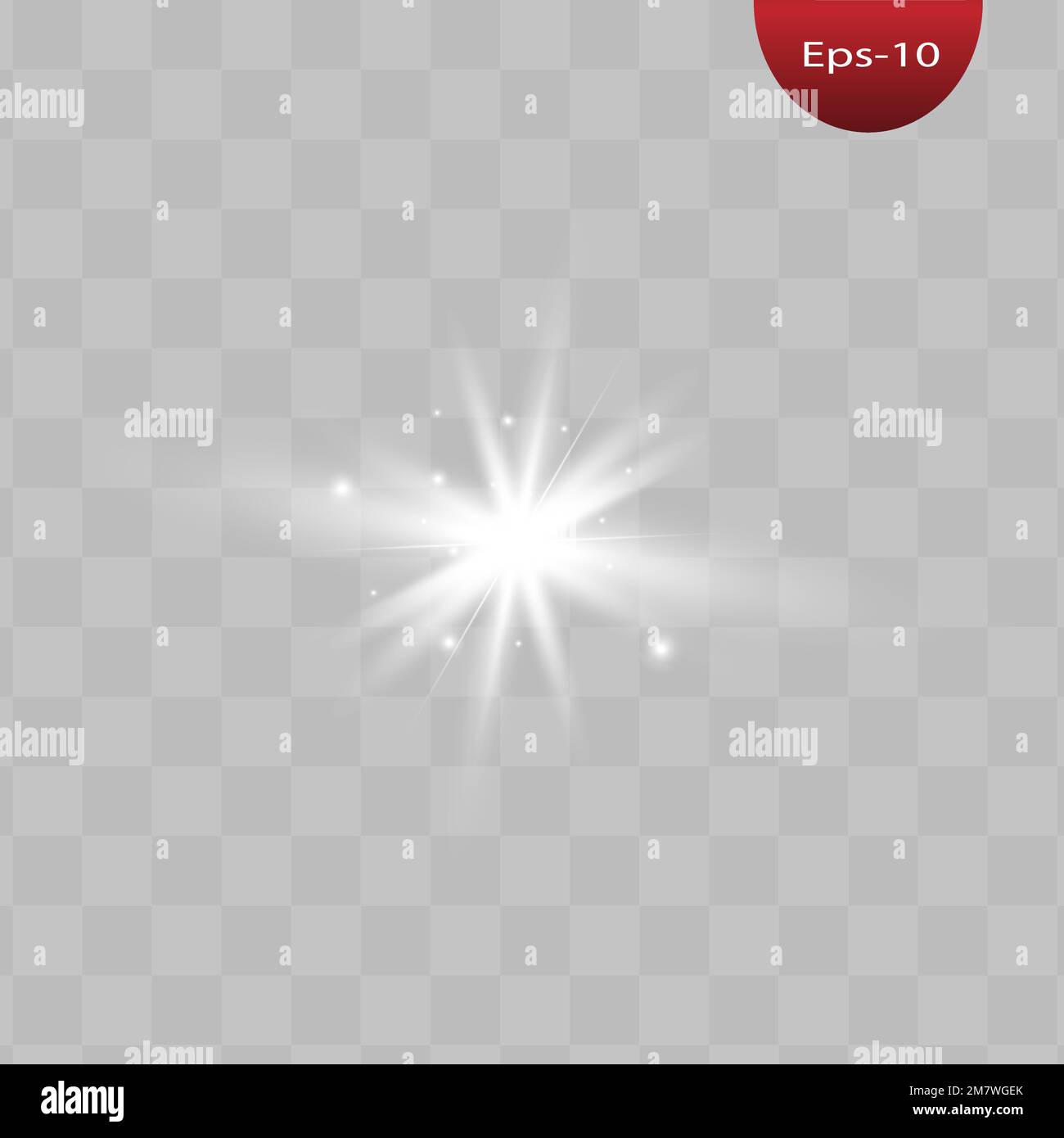 glowing lights effects isolated on gray background. Sun flash with rays ...