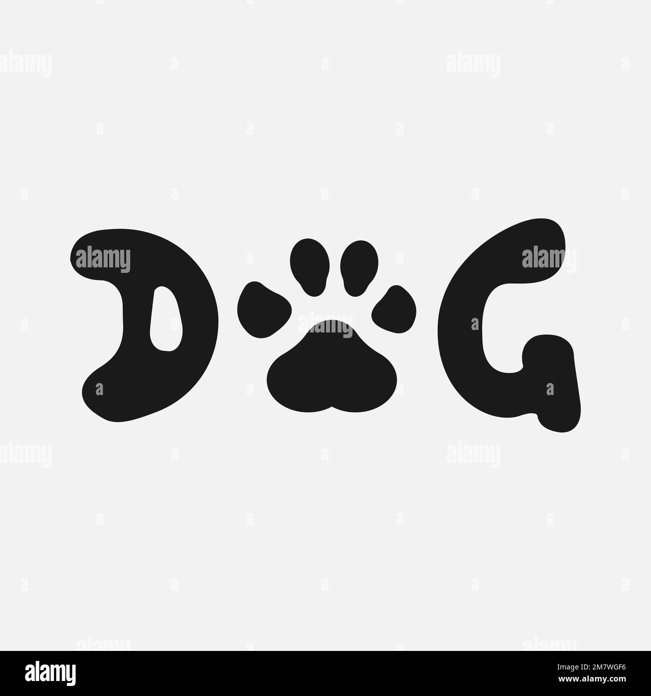 Dog Text With Paw Print. Vector illustration. Eps 10 Stock Vector Image ...