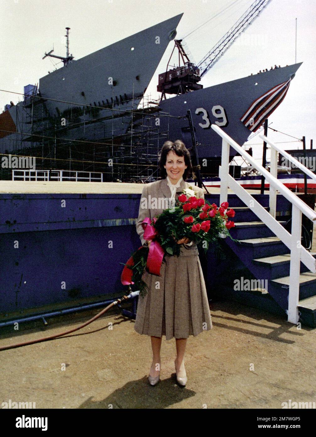 Ann J. Doyle, sponsor, poses for a photograph during the launching ...