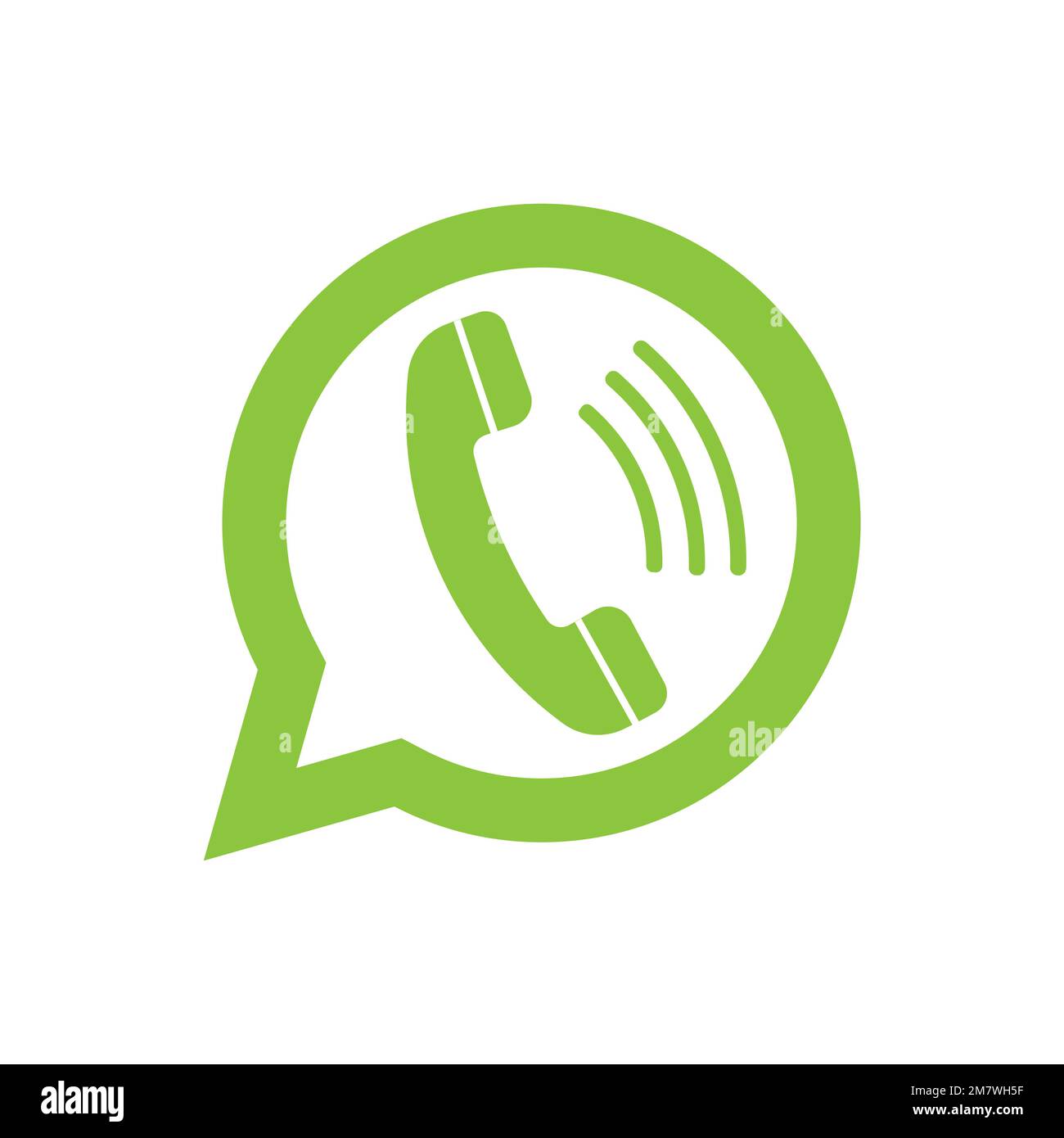 Phone handset in speech bubble. Messenger icon isolated on background ...