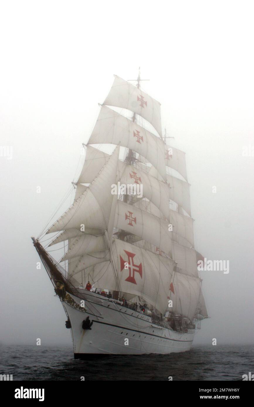 Portuguese Navy tall ship Sagres II, Torbay race start, 2006 Stock ...