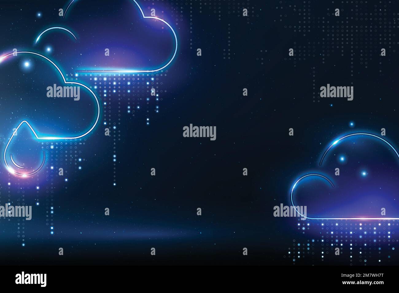 Climate change background vector with raining clouds border Stock ...