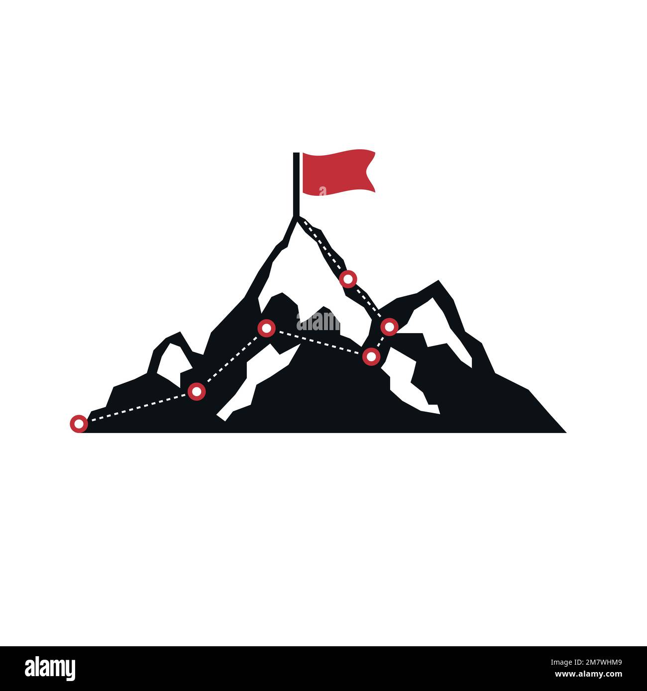 Mountain climbing route to peak. Route to the top of mountain. isolated ... Mountain climbing route to peak. Route to the top of mountain. isolated ...