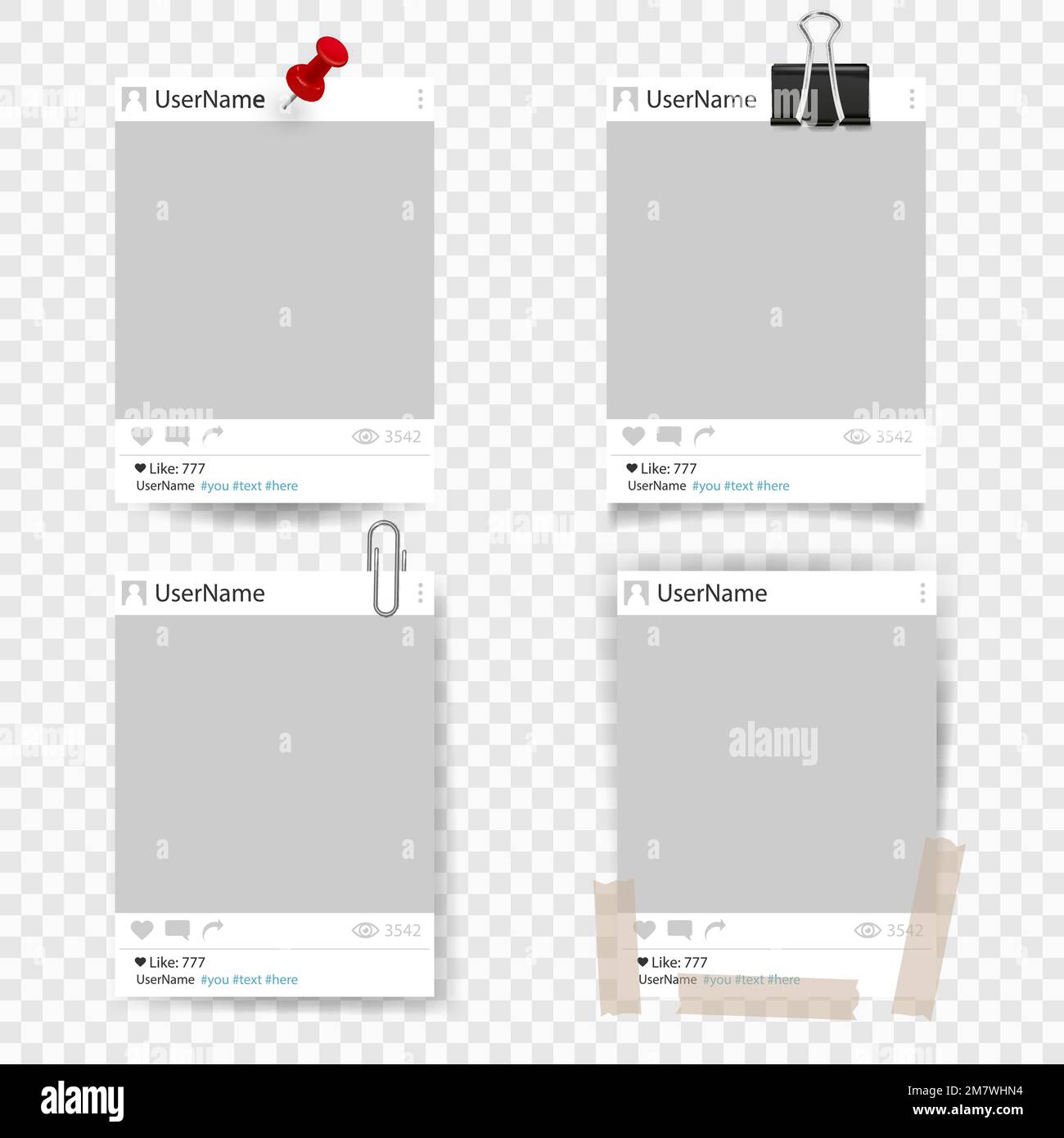 Set of vector template photo frame. Social network photo frame. Design ...