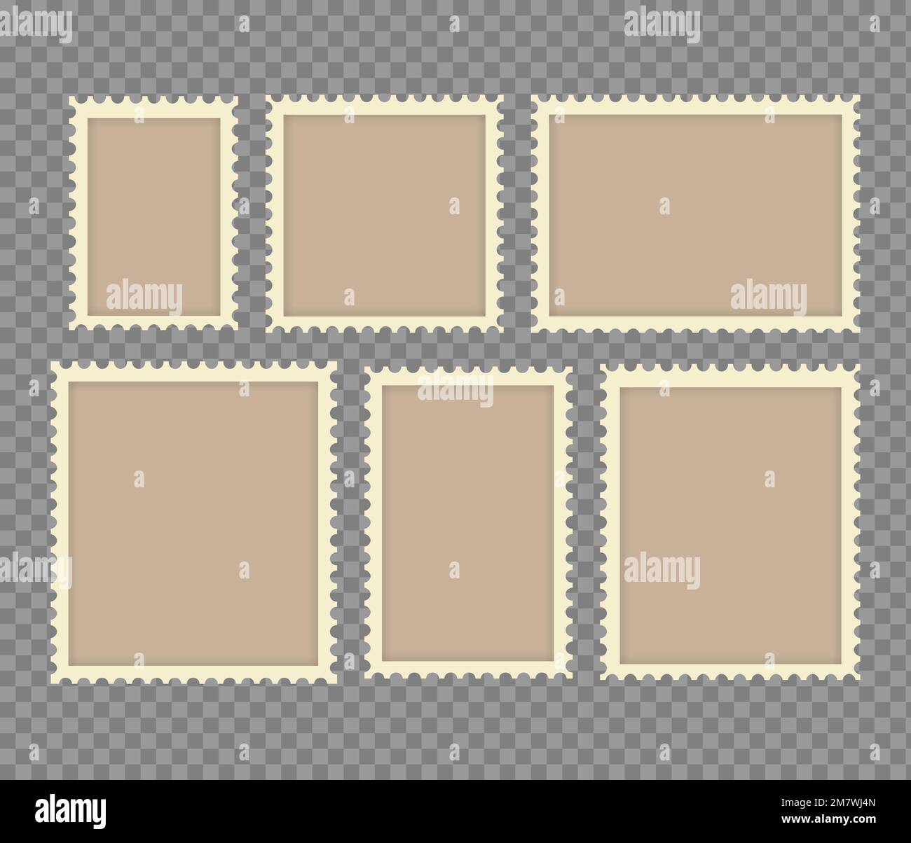 Blank Postage Stamps Frames Set isolated on transparent background ...