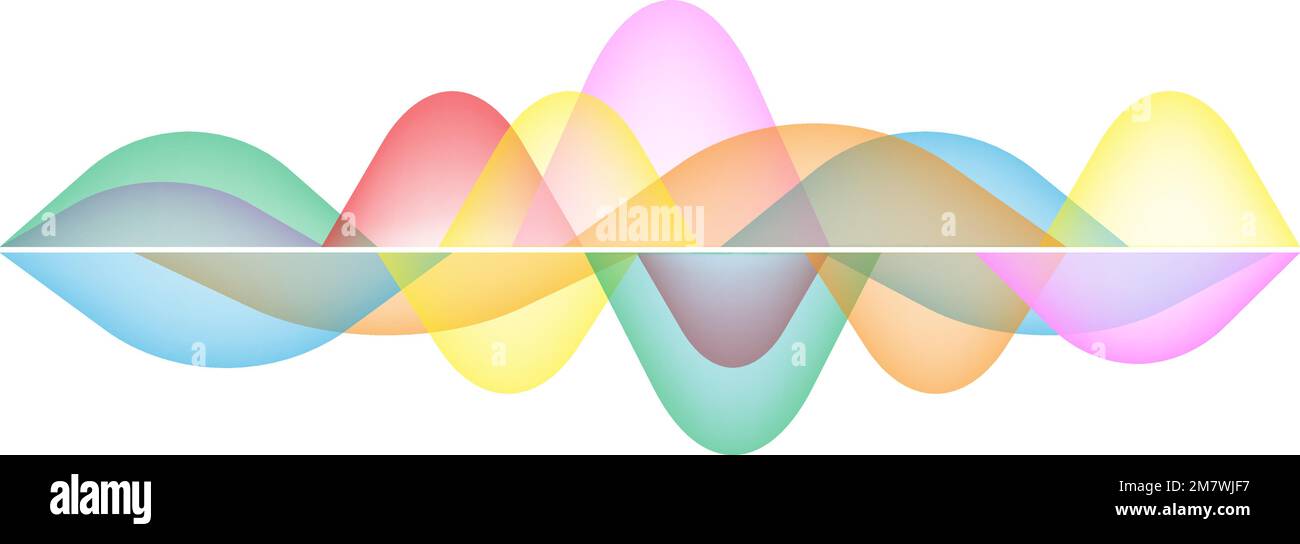 Sound wave, electromagnetic isolated on white background. Vector ...