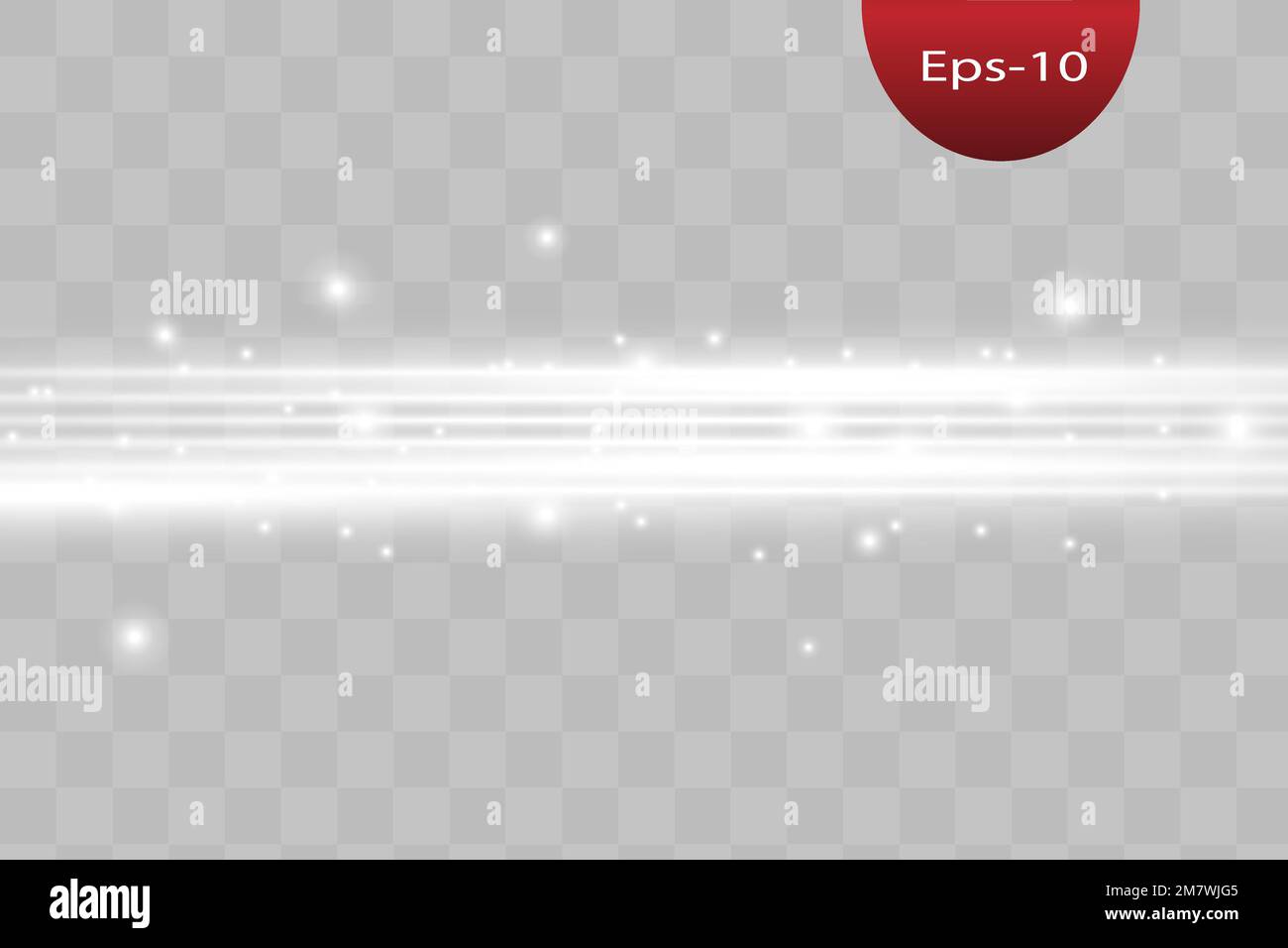 Abstract white laser beam. Transparent isolated on black background ...