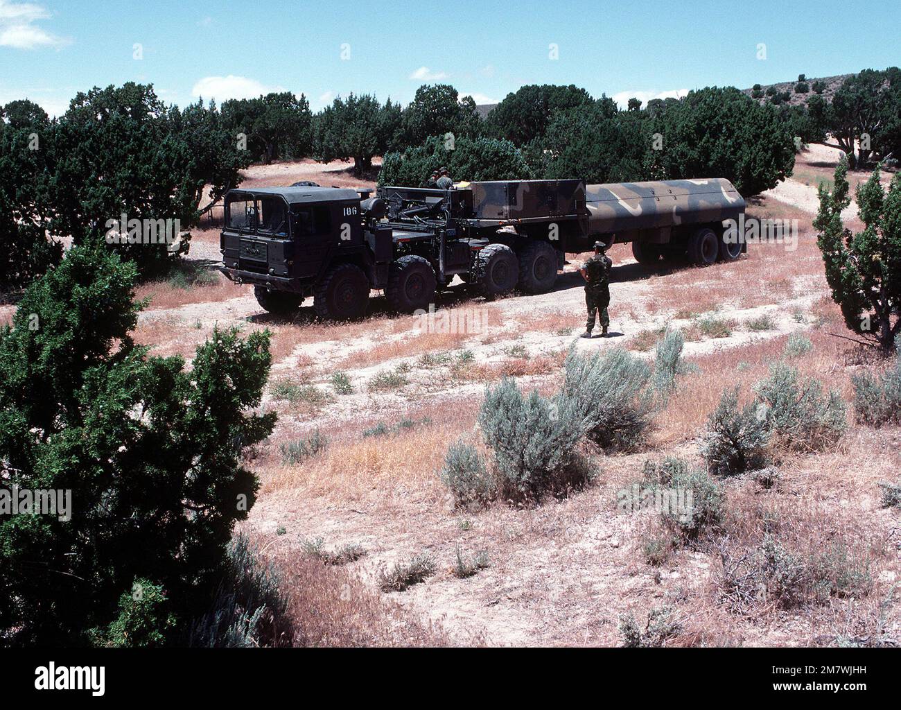 A transporter-erector-launcher undergoes off-the-road tests in the ...