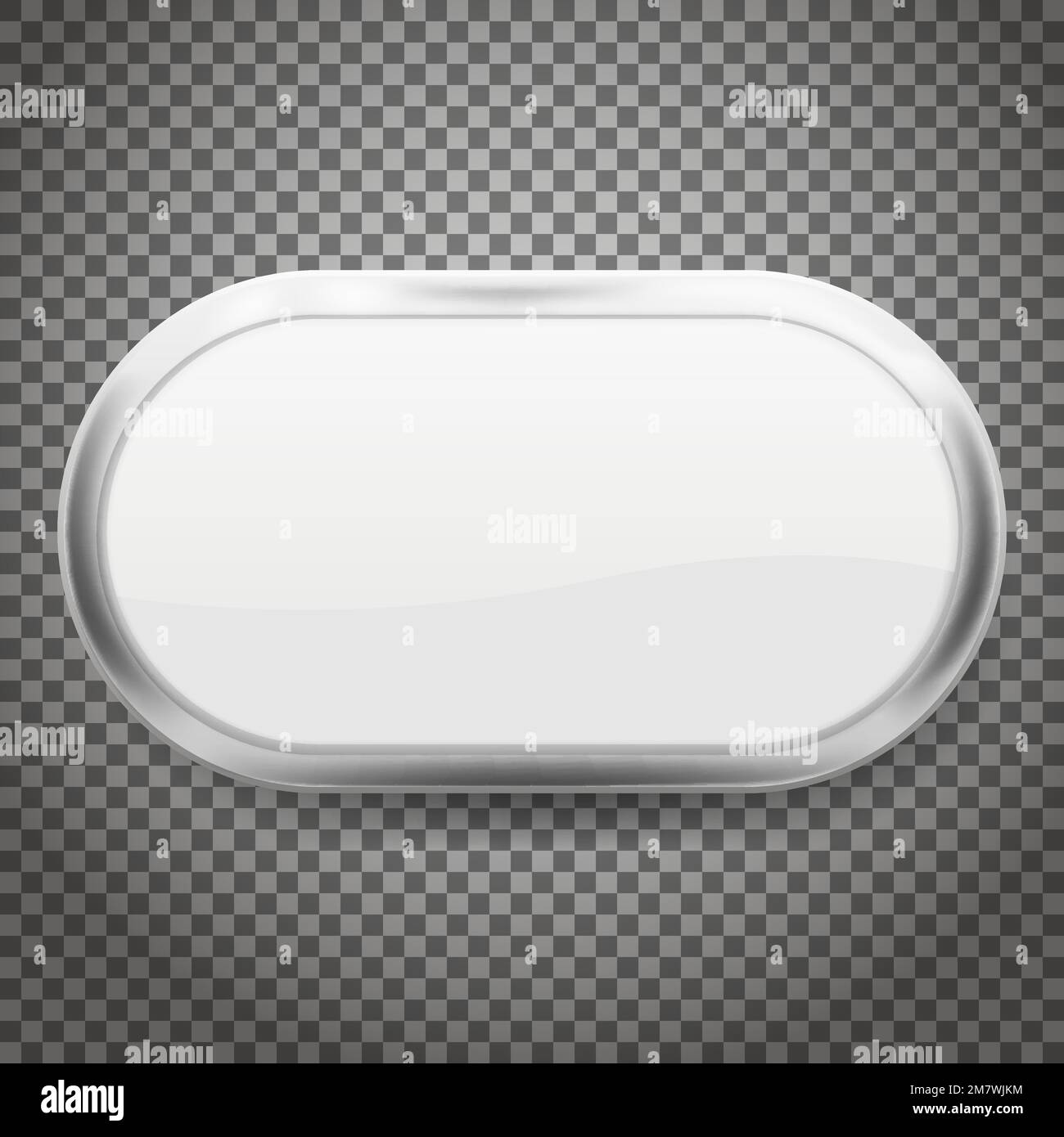 Oval buttons with chrome frame isolated on transparent background. Vector illustration. Eps 10 ...