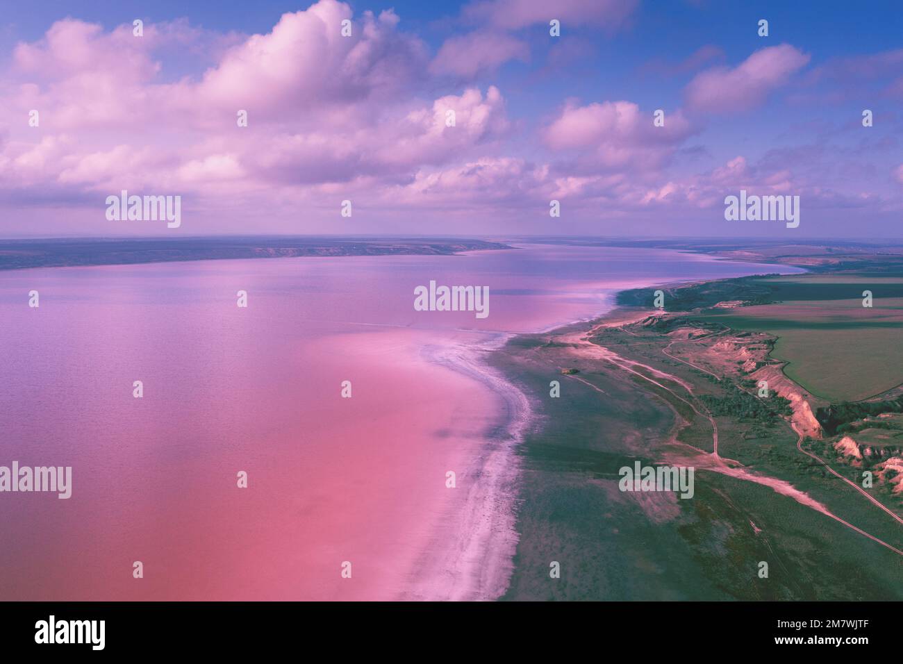 Aerial view pink lake from hi-res stock photography and images - Alamy