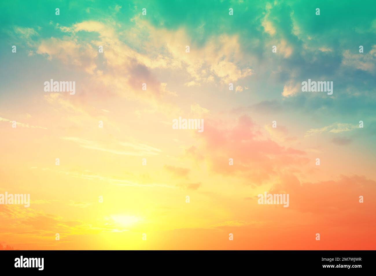 Colorful cloudy sky at sunset. Gradient color. Sky texture, abstract ...