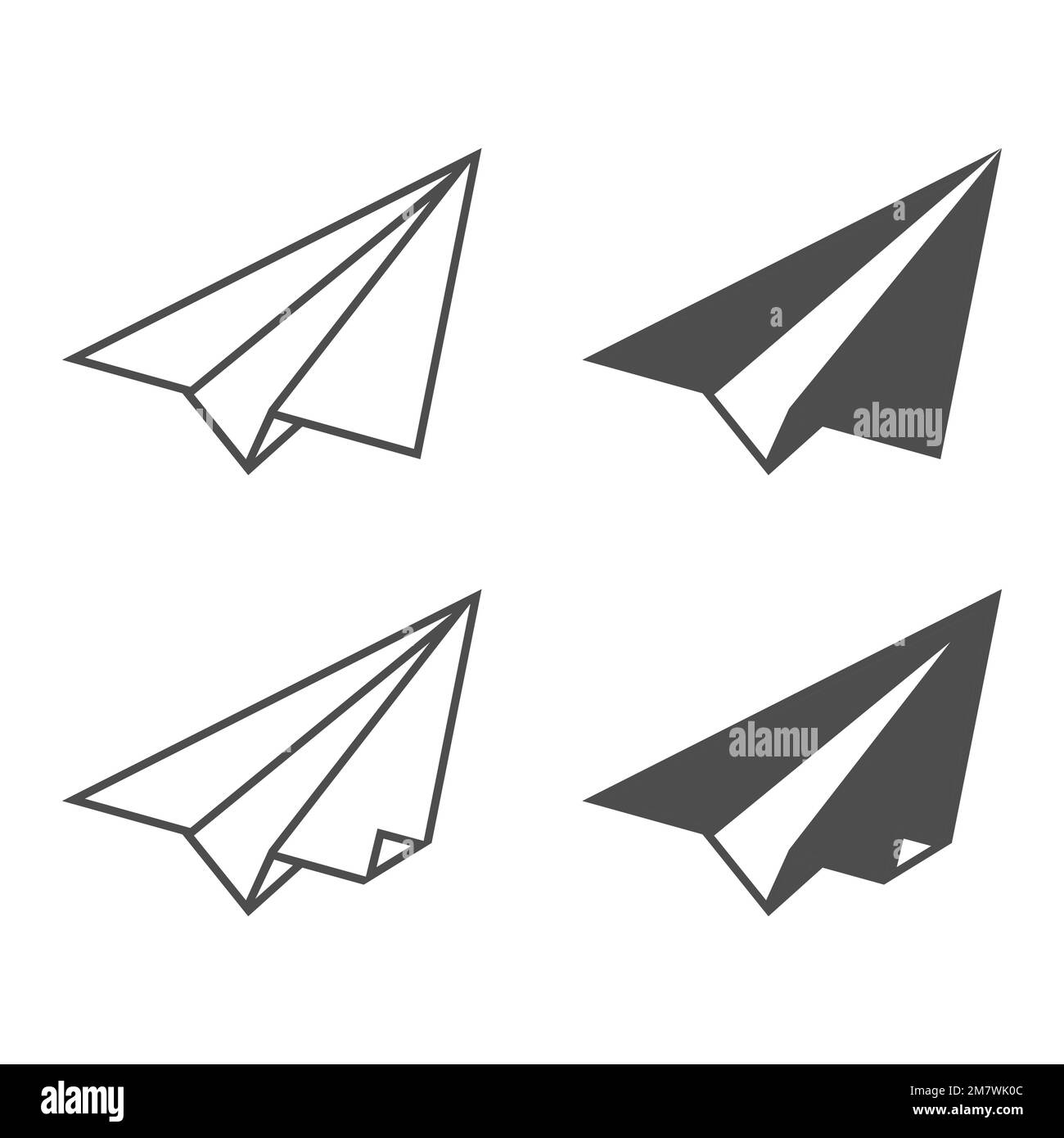 Paper Plane icon set isolated on white background. Vector illustration ...