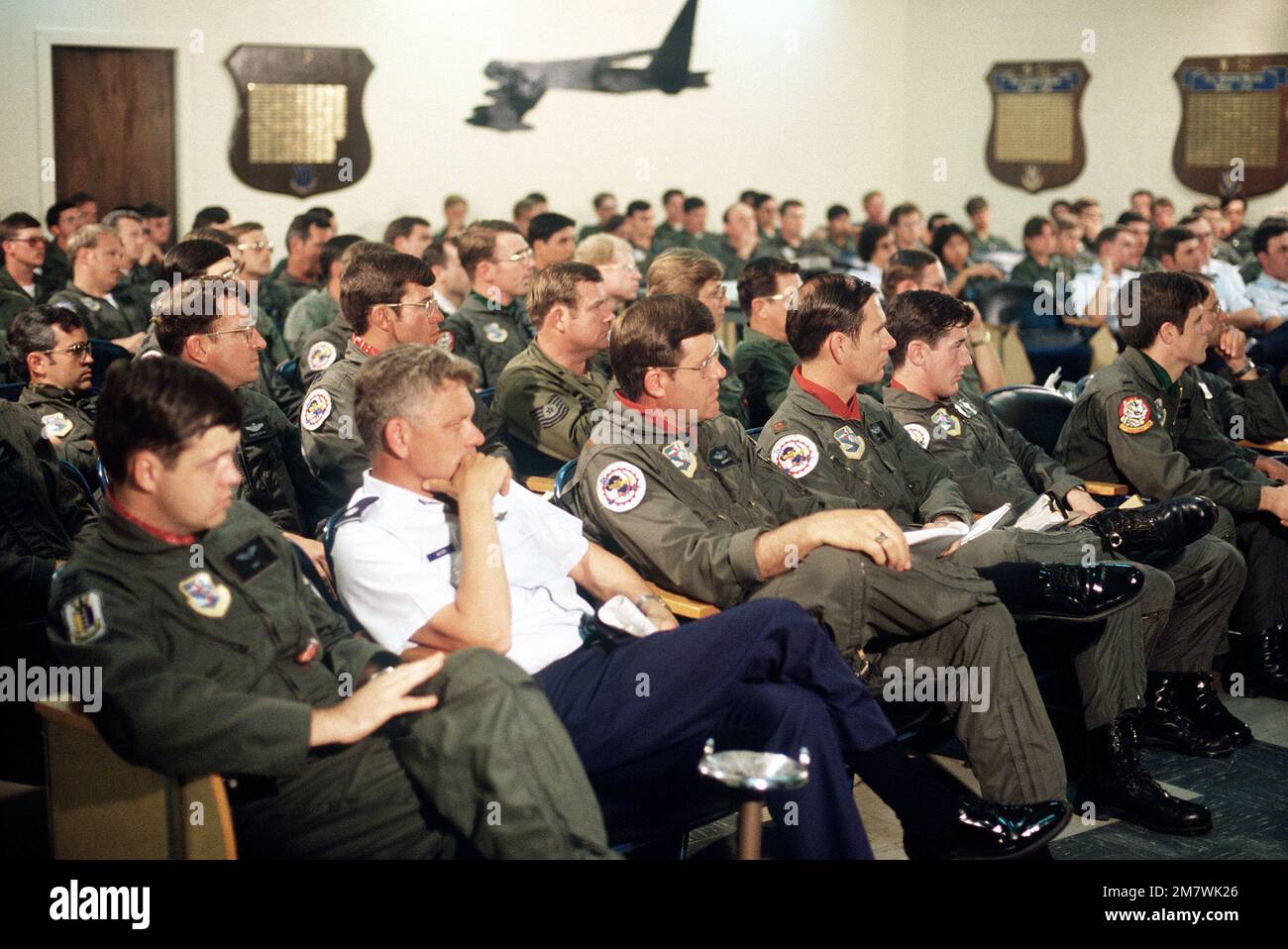 Air Force personnel are briefed during Exercise Glad Customer '82 ...