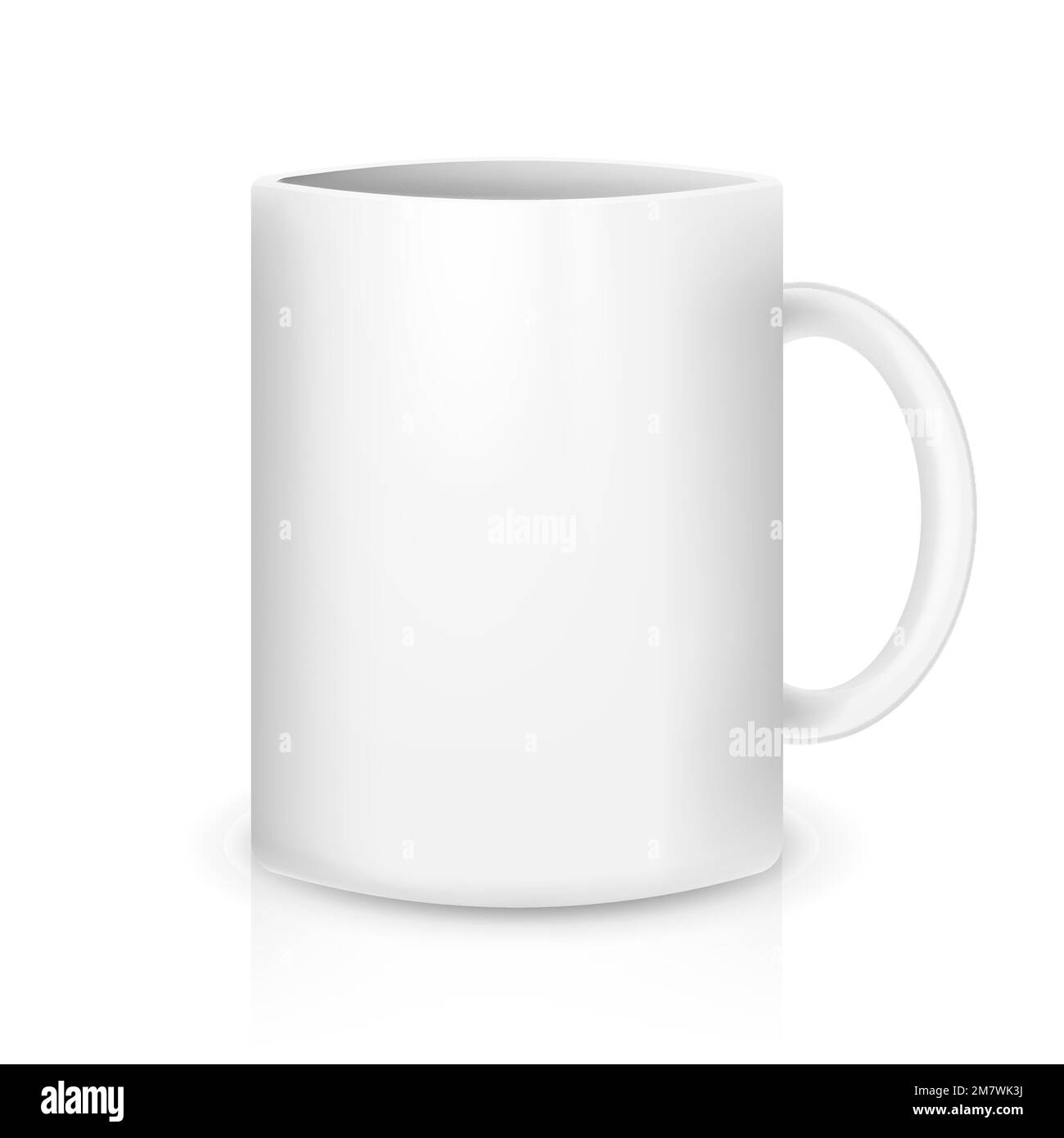 Realistic white cup isolated on white background. Vector illustration ...