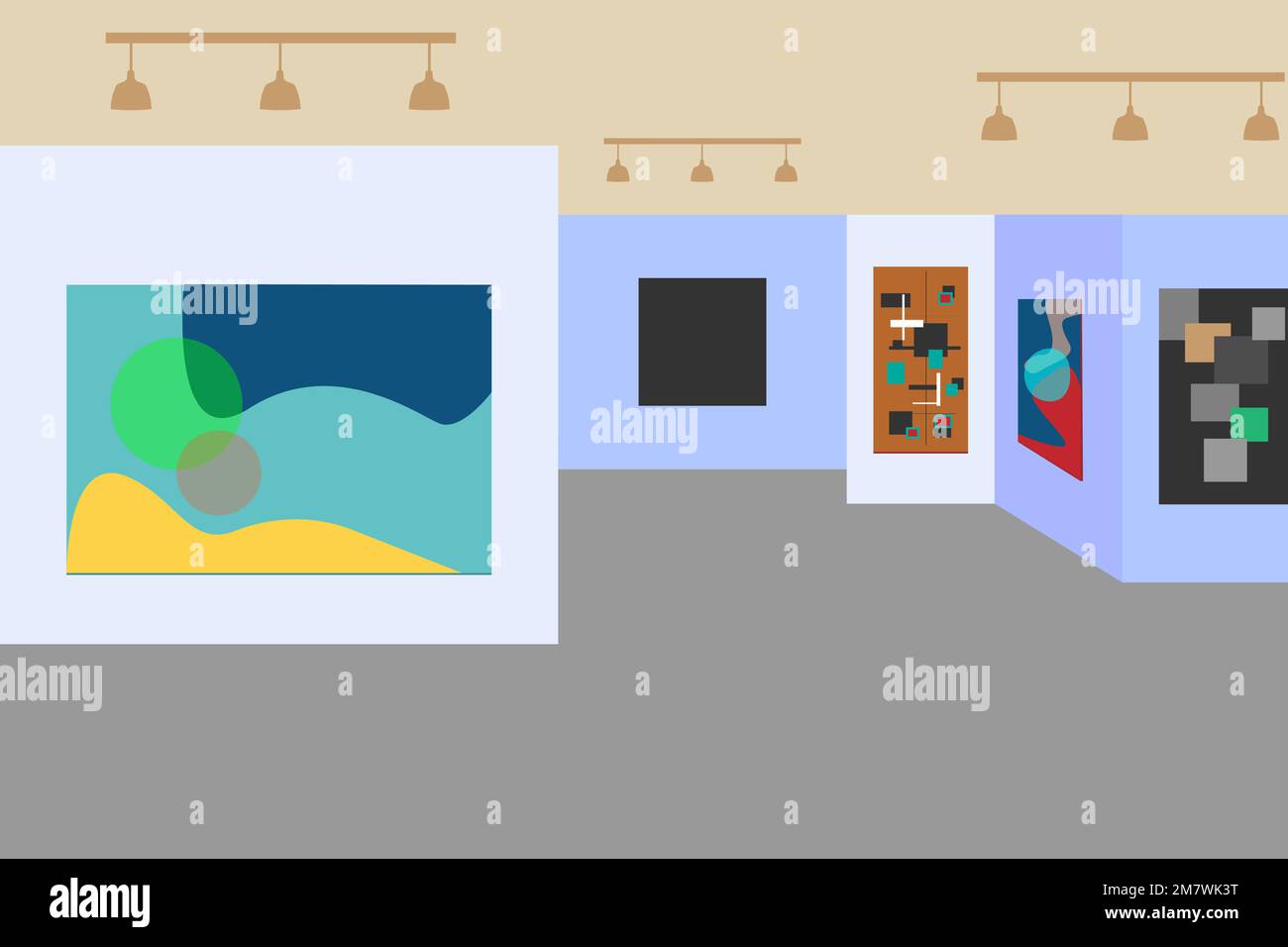 Art museum of modern painting. Vector illustration. Eps 10 Stock Vector ...