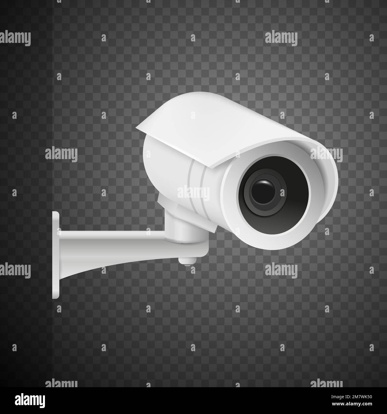 Realistic modern CCTV camera isolated on transparent background. Vector ...