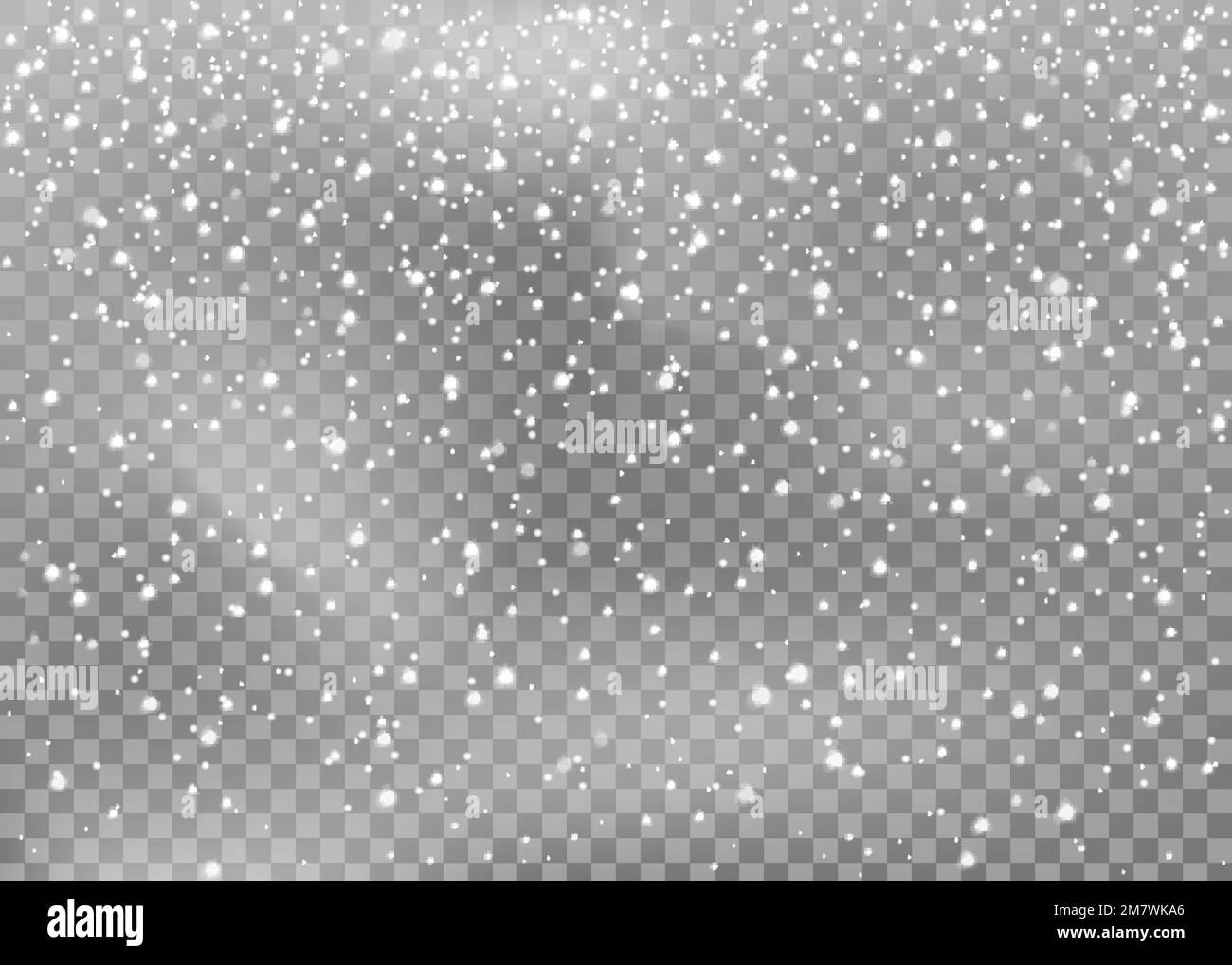 Realistic falling snowflakes. Isolated on transparent background ...