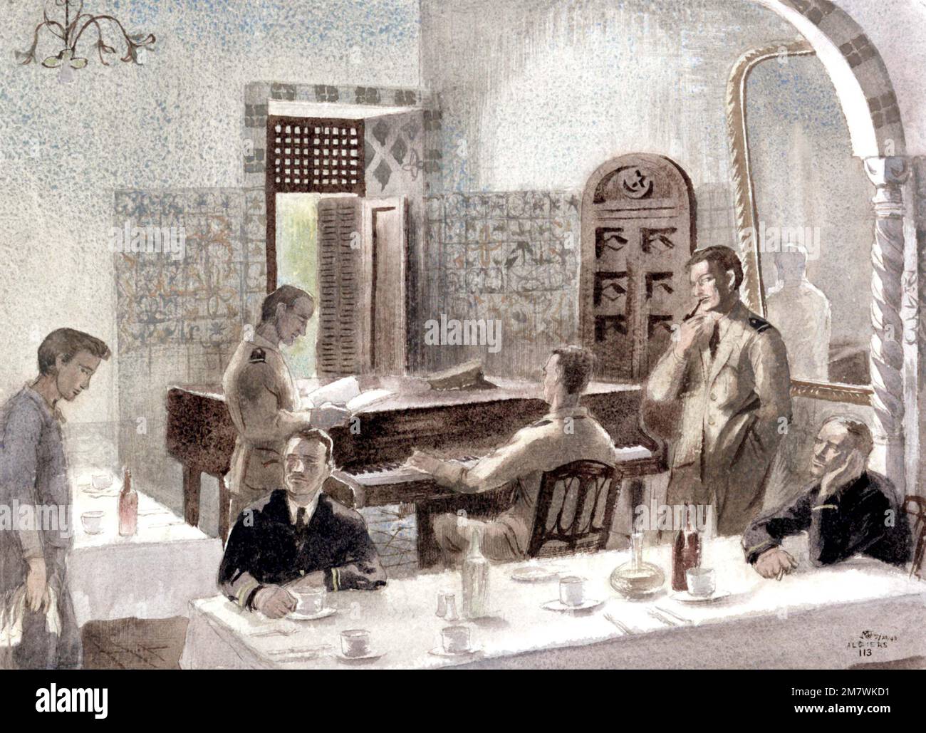 Artwork: "Officers Club-Algiers" Artist: Mitchell Jamieson Catalog ...