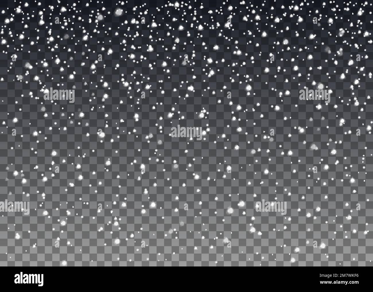 Realistic falling snowflakes. Isolated on transparent background ...