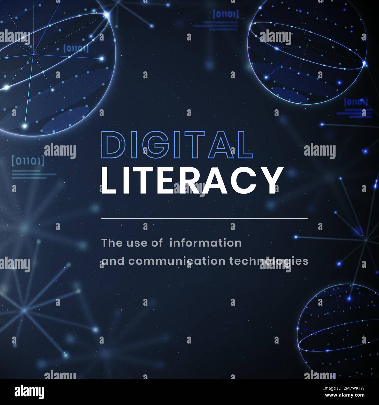 Digital literacy education template vector technology social media post ...