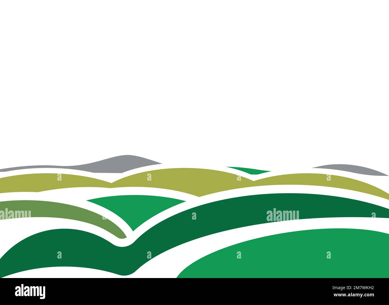 landscape mountains waves abstract isolated on white background. Vector ...