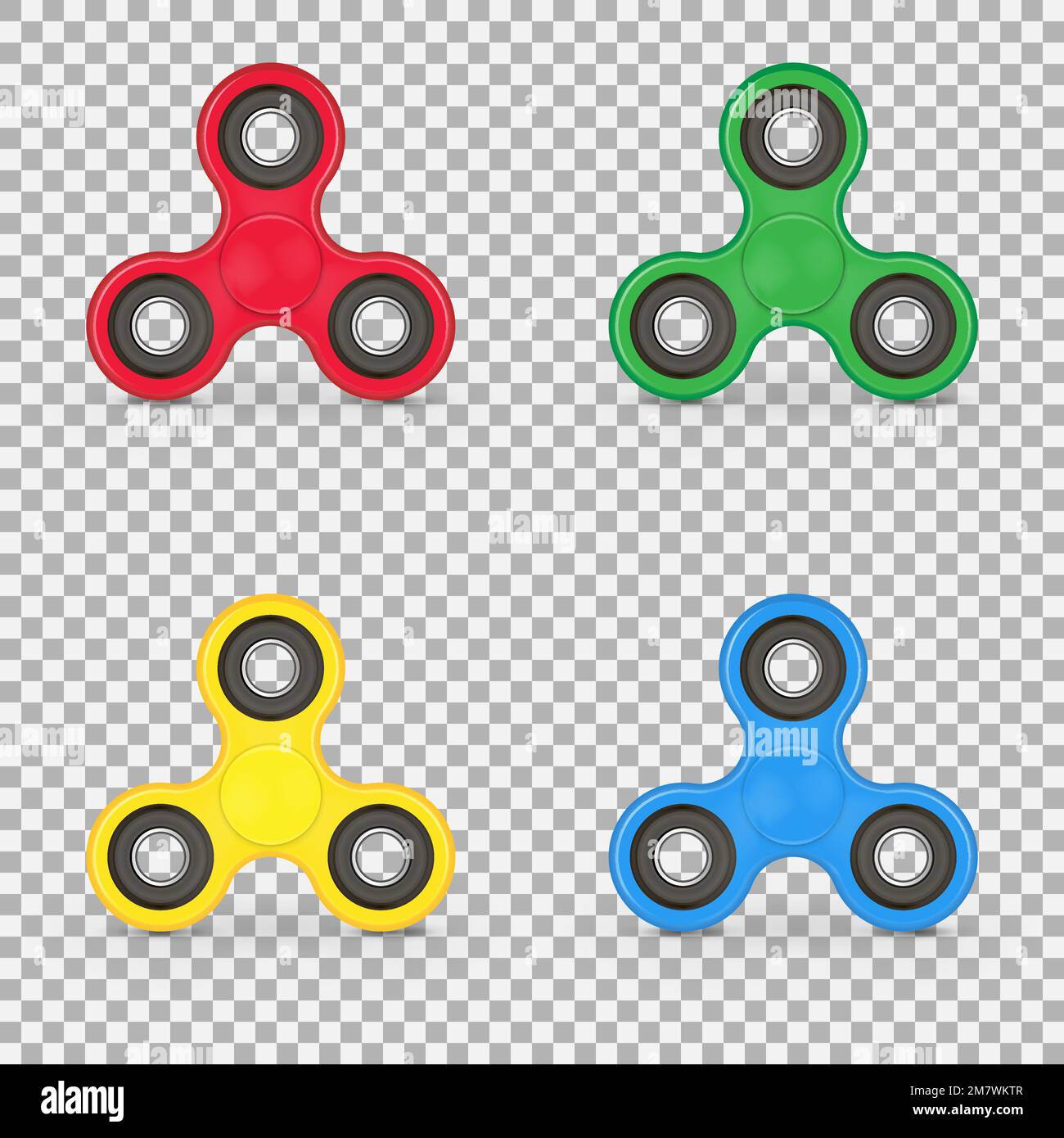 Set of realistic anxiety relief toy. Fidget finger spinner stress ...