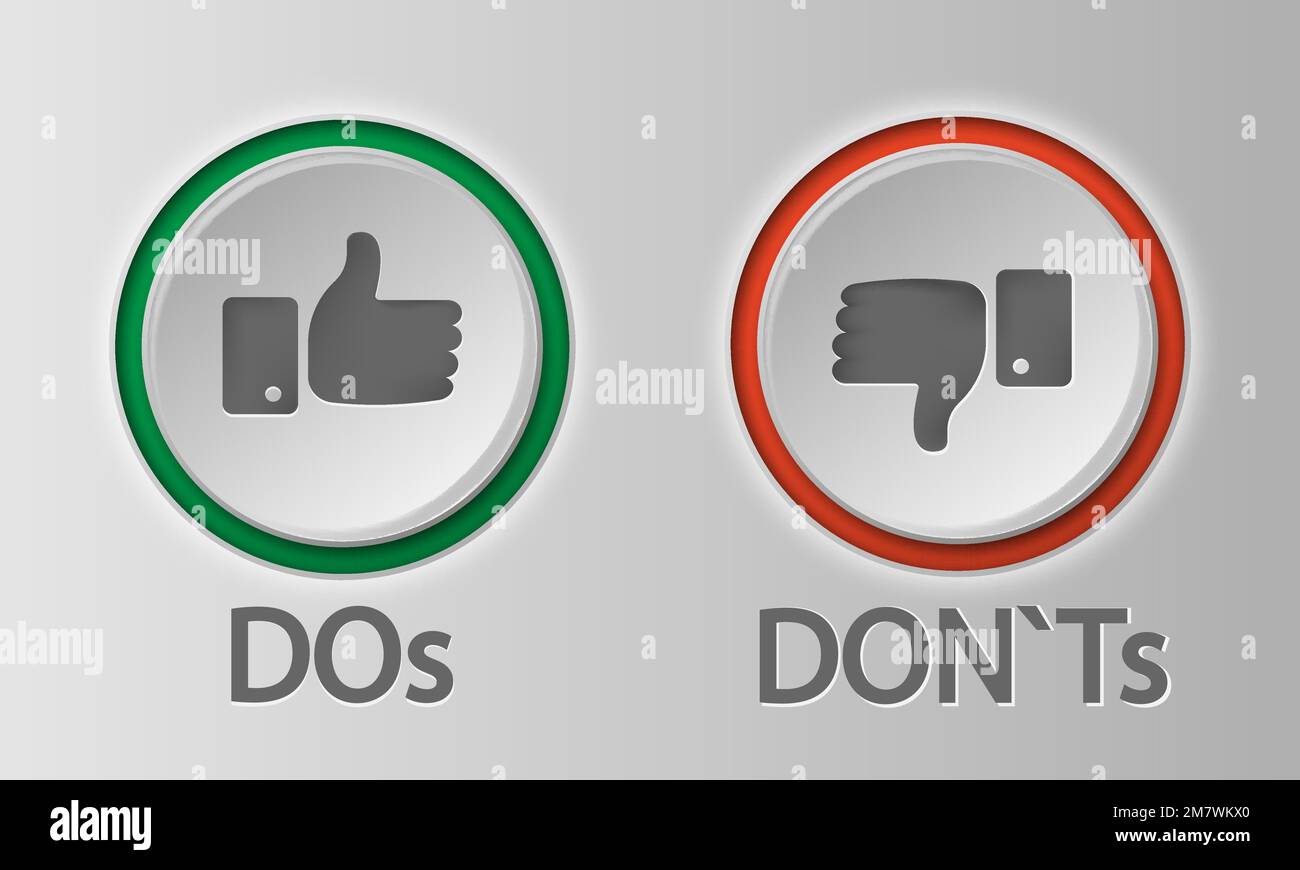 Dos donts thumb hi-res stock photography and images - Alamy