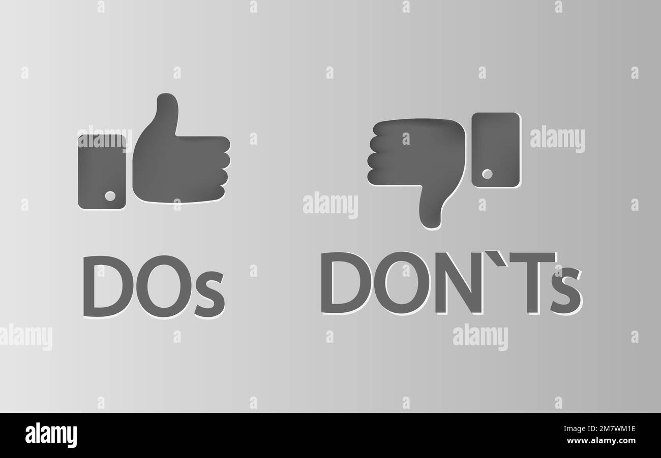 Dos donts thumb hi-res stock photography and images - Alamy
