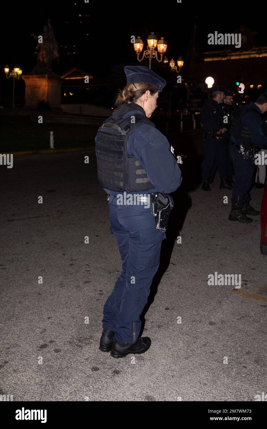 A policewoman is seen during a control operation. The prefect of the ...