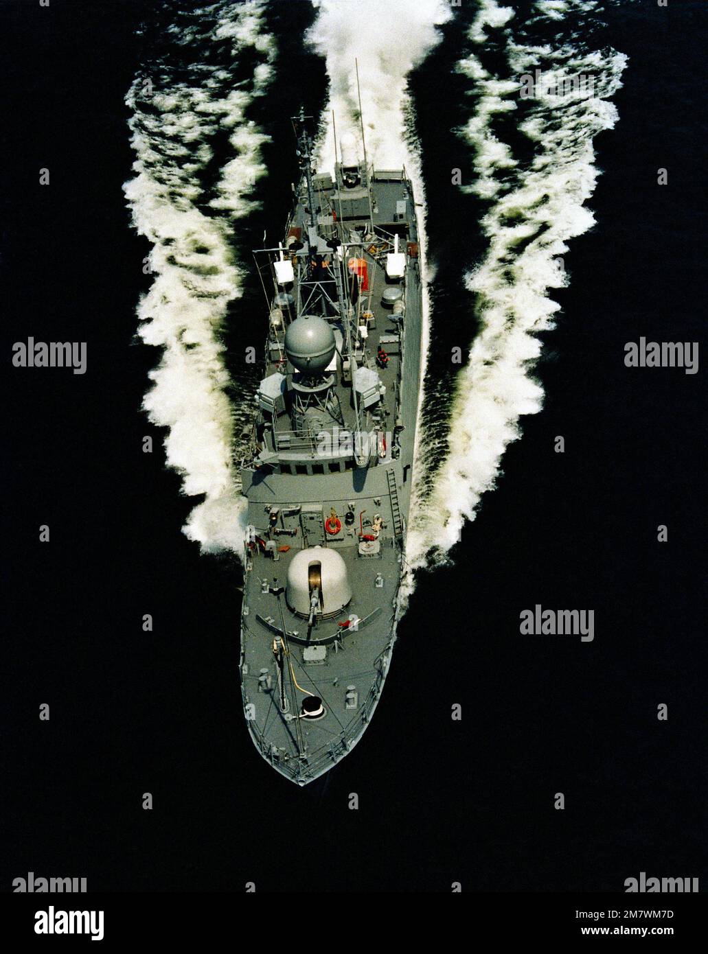 Aerial bow view of the PGG-511 class patrol gunboat AMR (PGG-521 ...