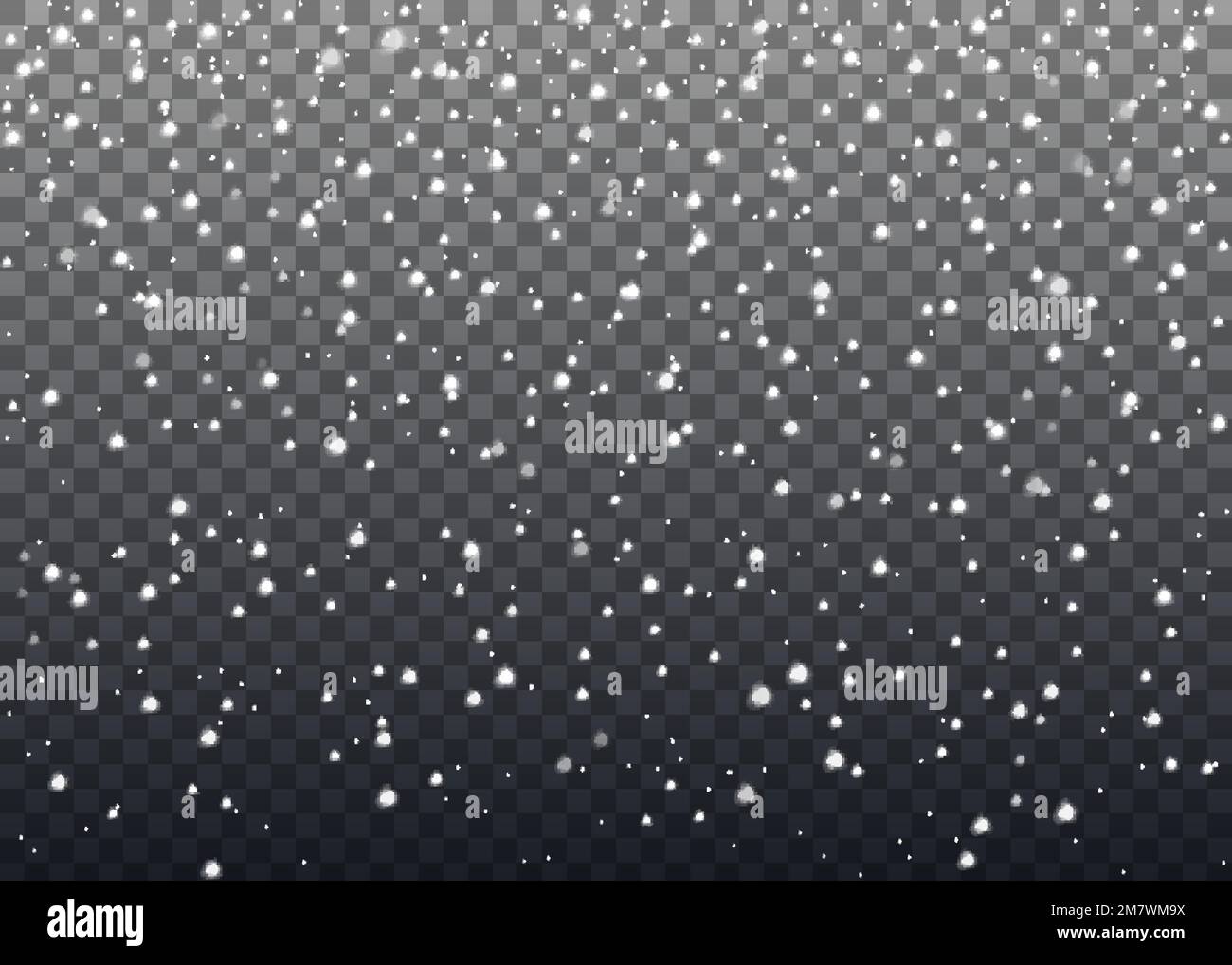 Realistic falling snowflakes. Isolated on transparent background ...
