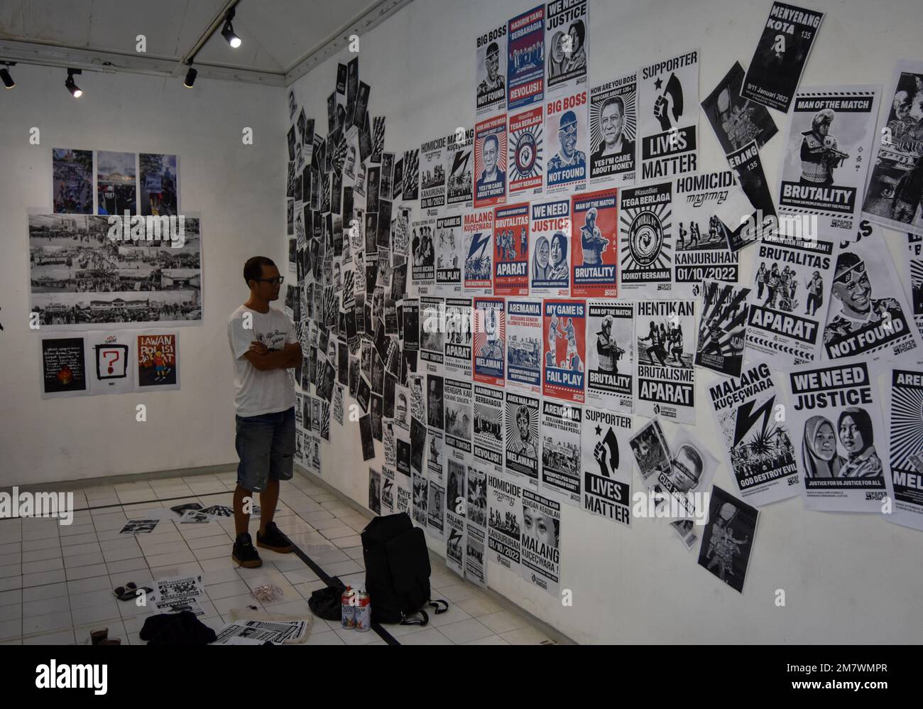 Malang, East Java, Indonesia. 10th Jan, 2023. Visitors view an art ...