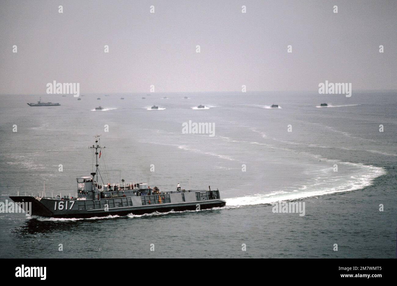 An aerial port bow view of the utility landing craft (LCU-1617 ...