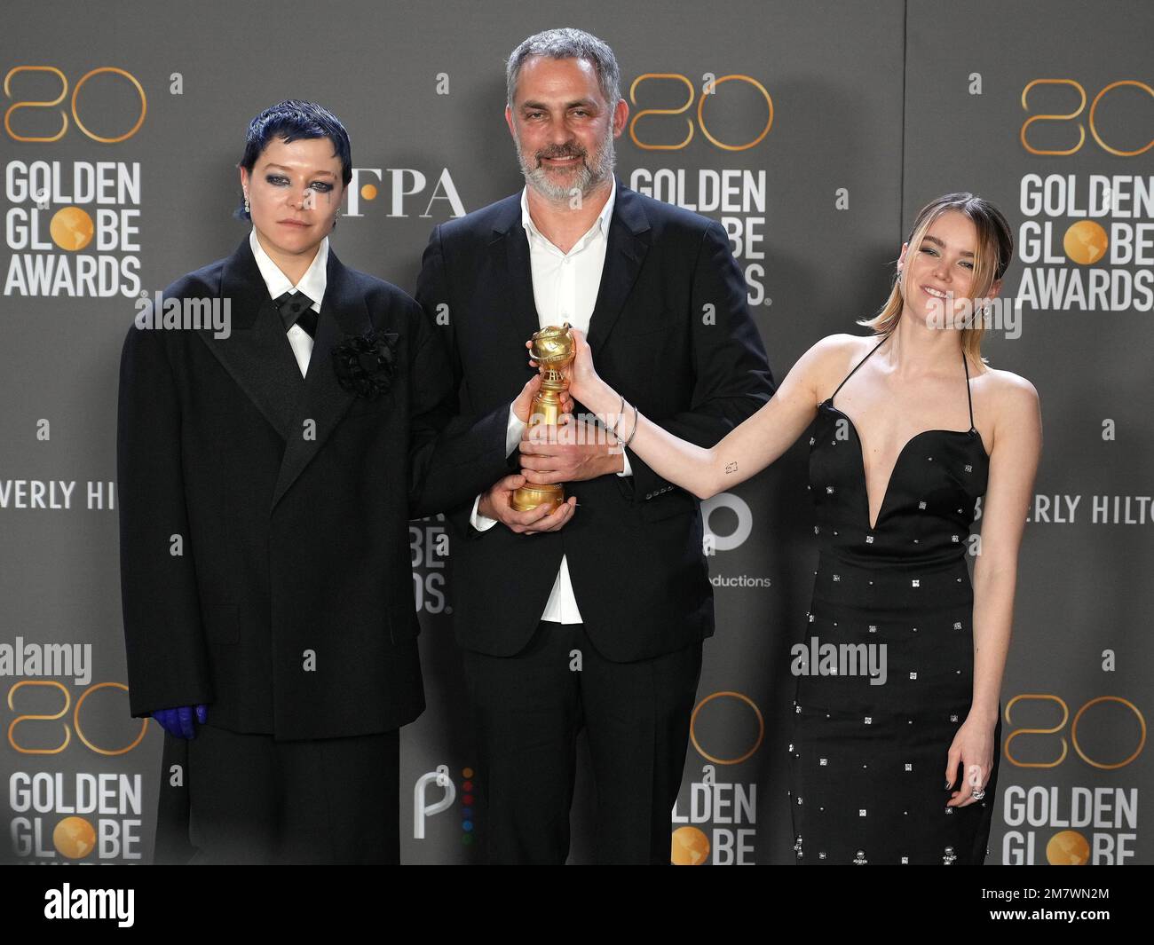 Los Angeles, USA. 10th Jan, 2023. Emma D'Arcy, Miguel Sapochnik and ...