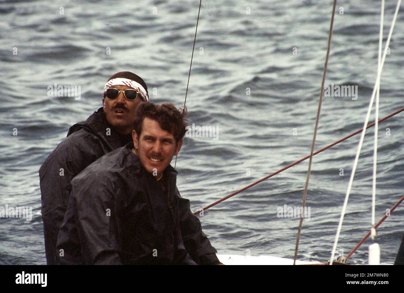 A view of a team taking part in the Treasure Island Yacht Club sailing ...