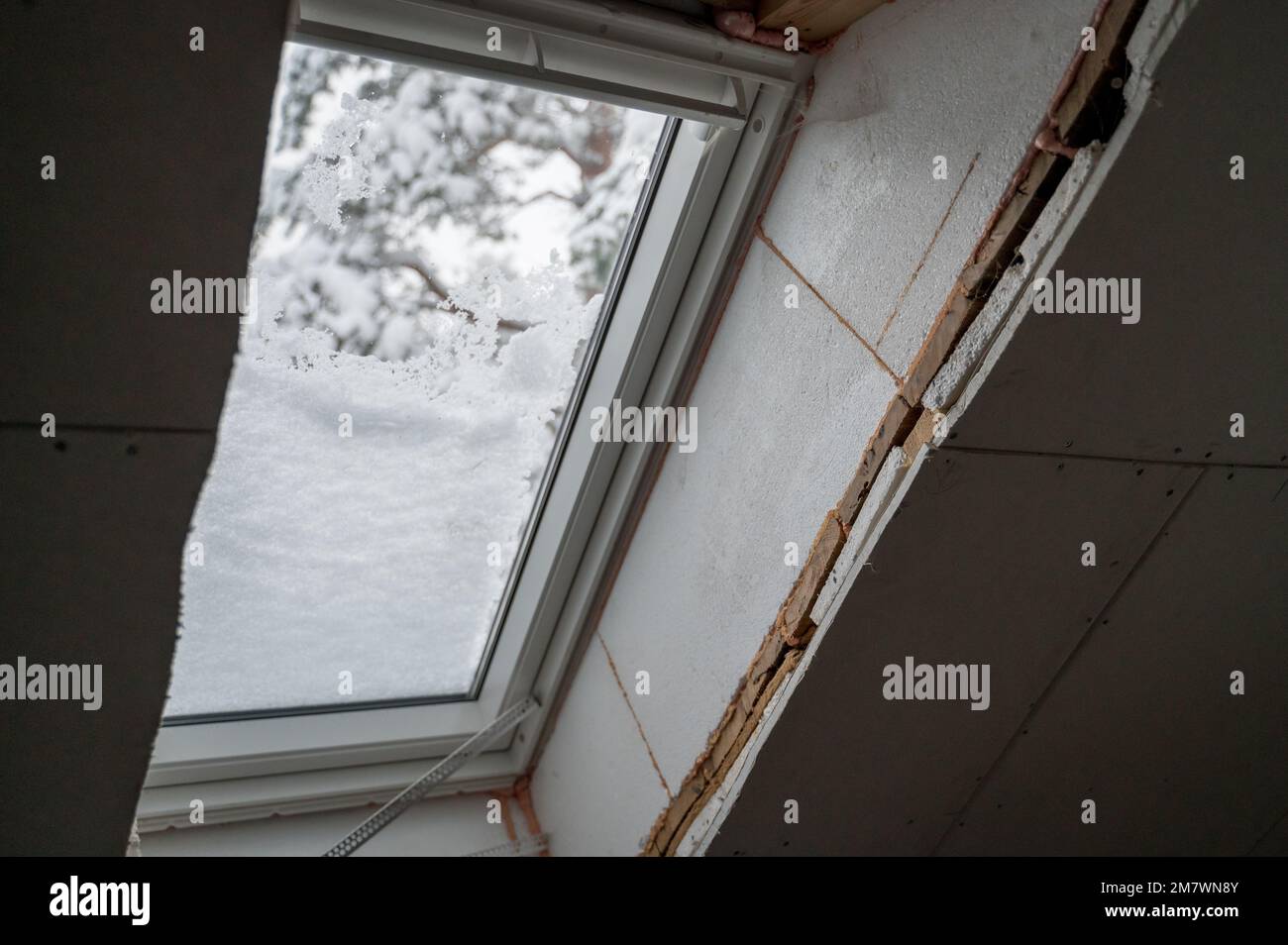House insulation layers, styrofoam, polyurethane foam, wood, drywall ...