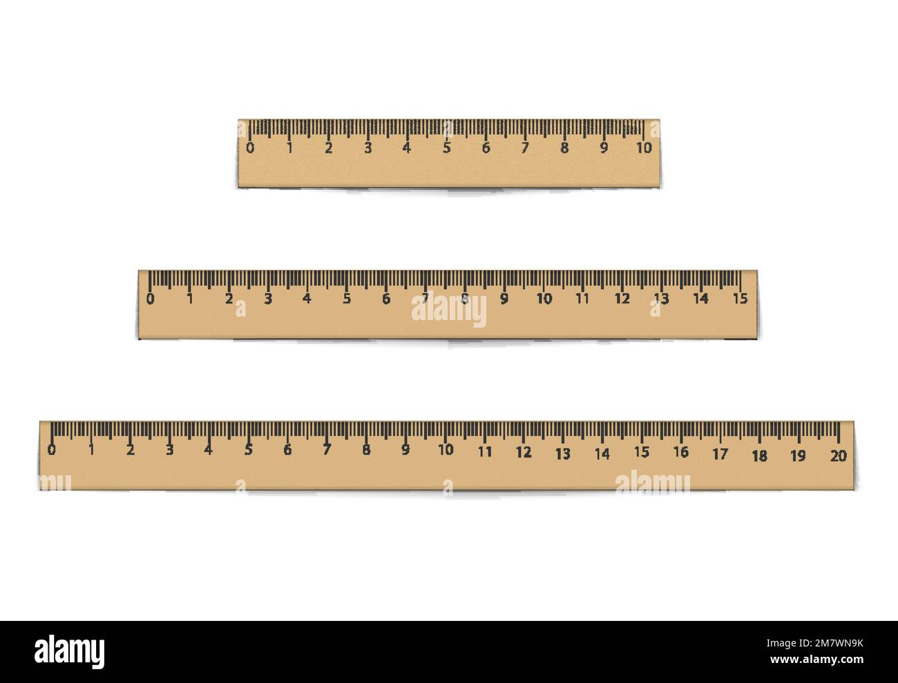 Realistic ruler set isolated on white background. Vector illustration ...