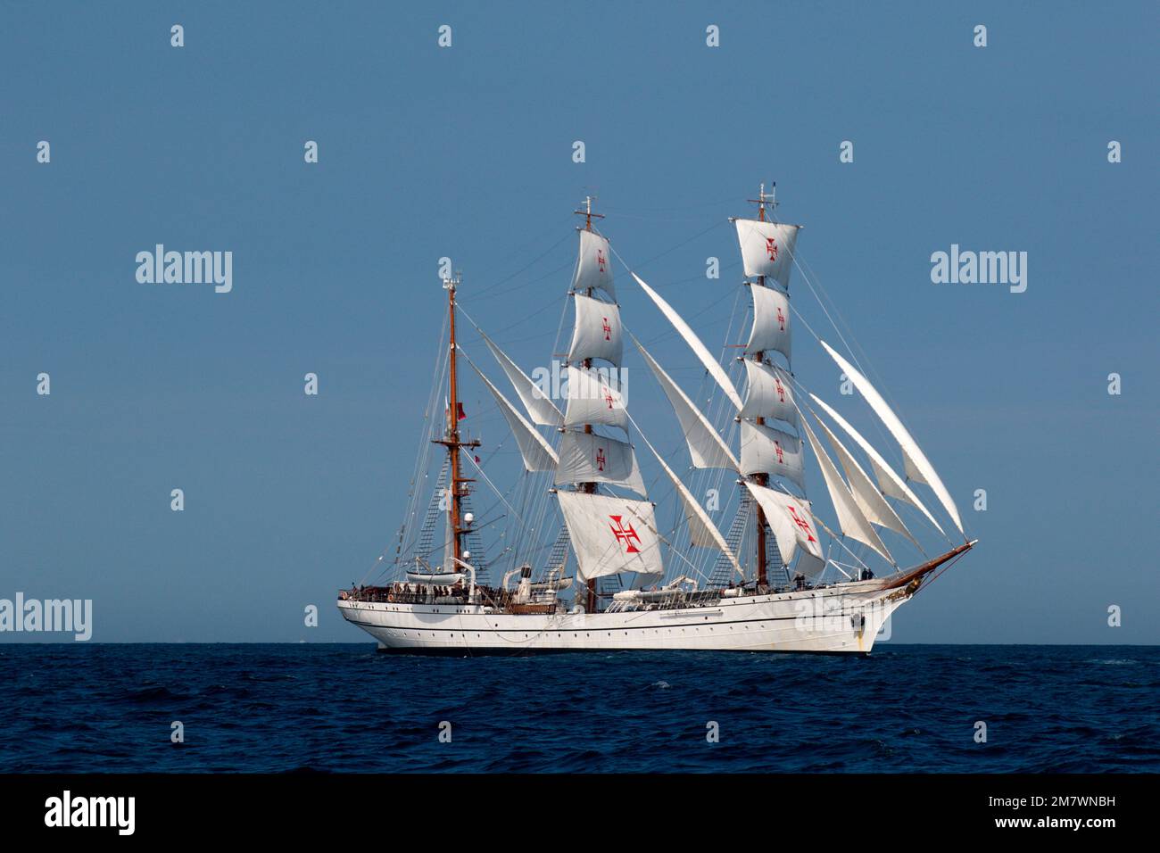 Portuguese Navy tall ship Sagres II, New Jersey race start, 2015 Stock ...
