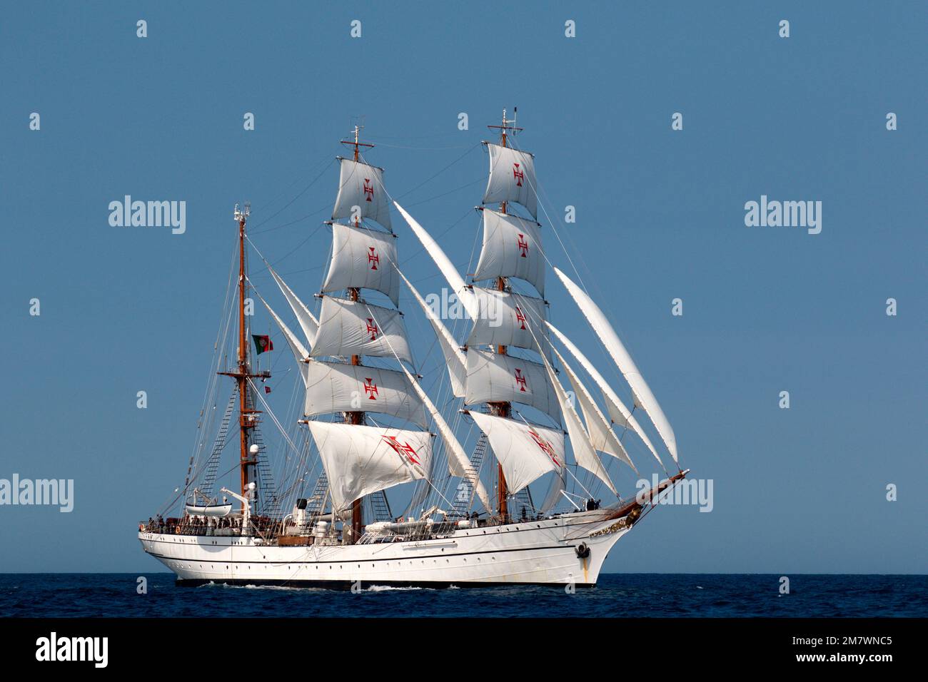 Portuguese Navy tall ship Sagres II, New Jersey race start, 2015 Stock ...