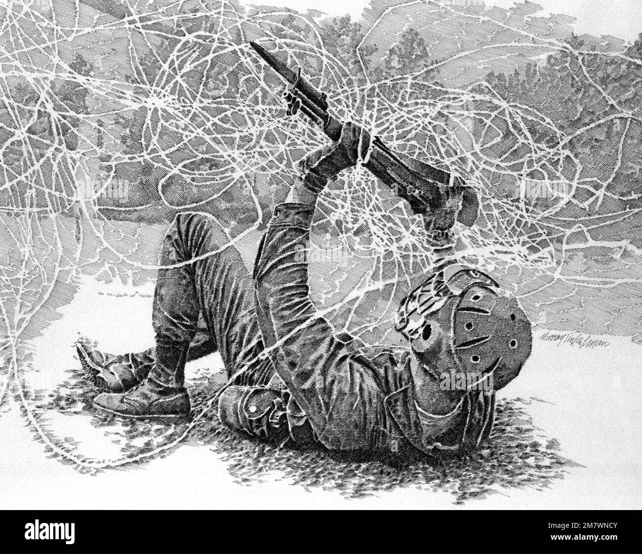 Artwork: "Cadet & Barbed Wire"Artist: Murray Tinkelman. Country ...