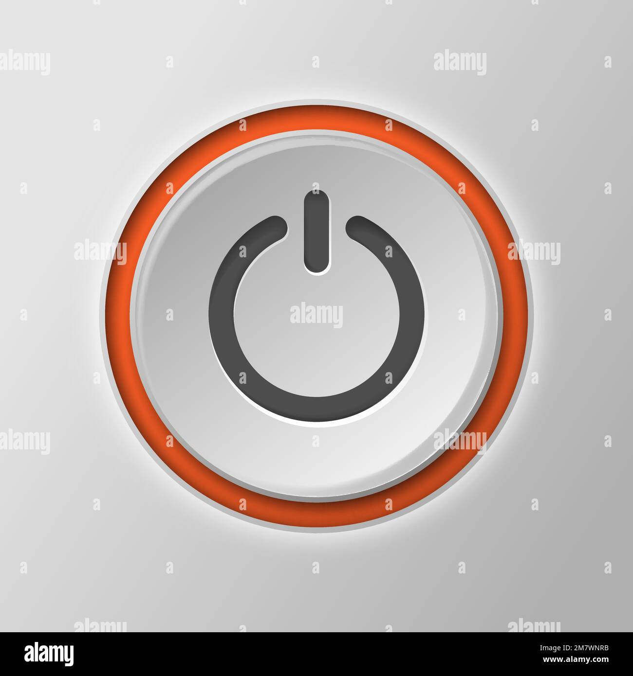Push-button power isolated on a white background. Vector illustration ...