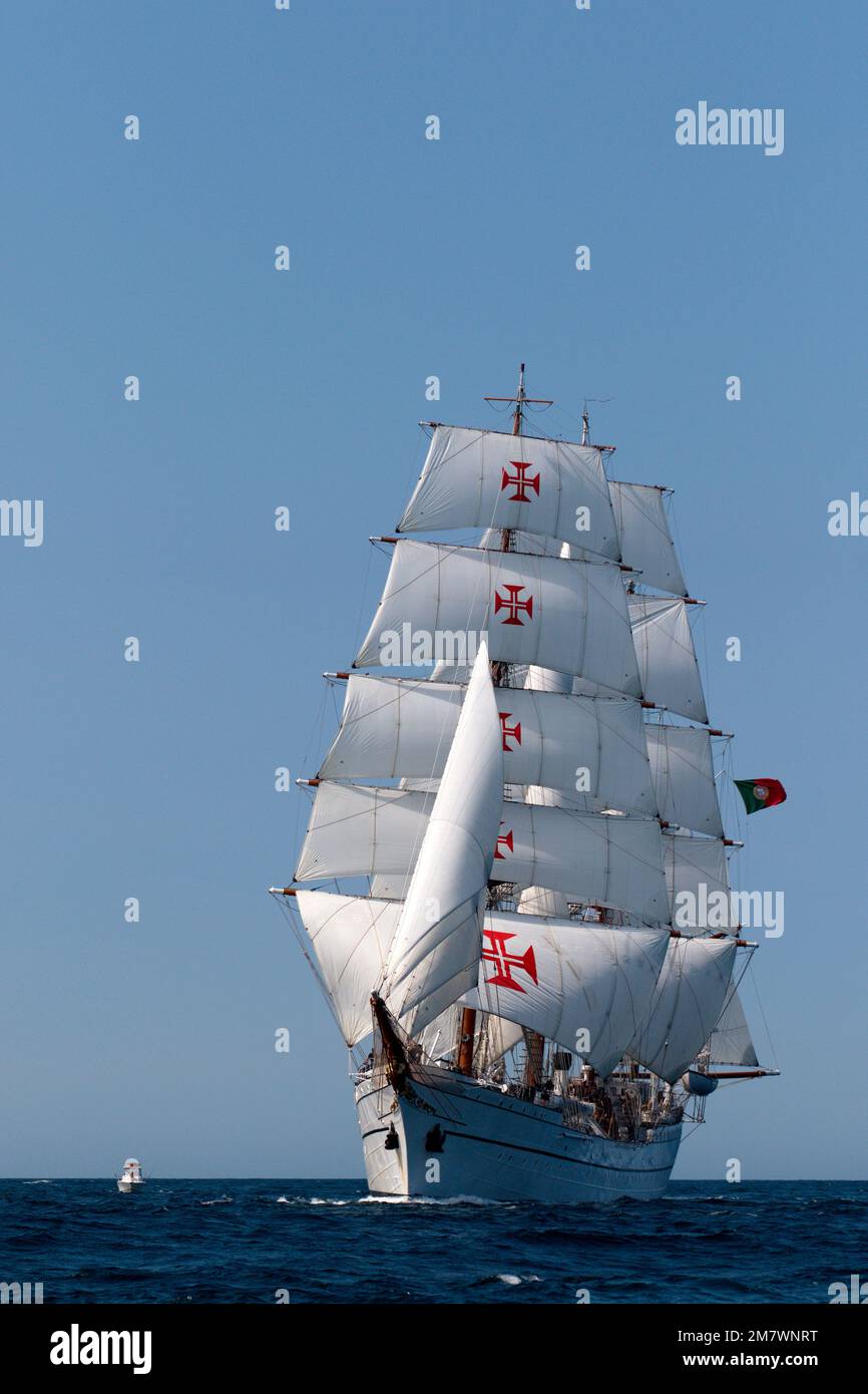 Portuguese Navy tall ship Sagres II, New Jersey race start, 2015 Stock ...
