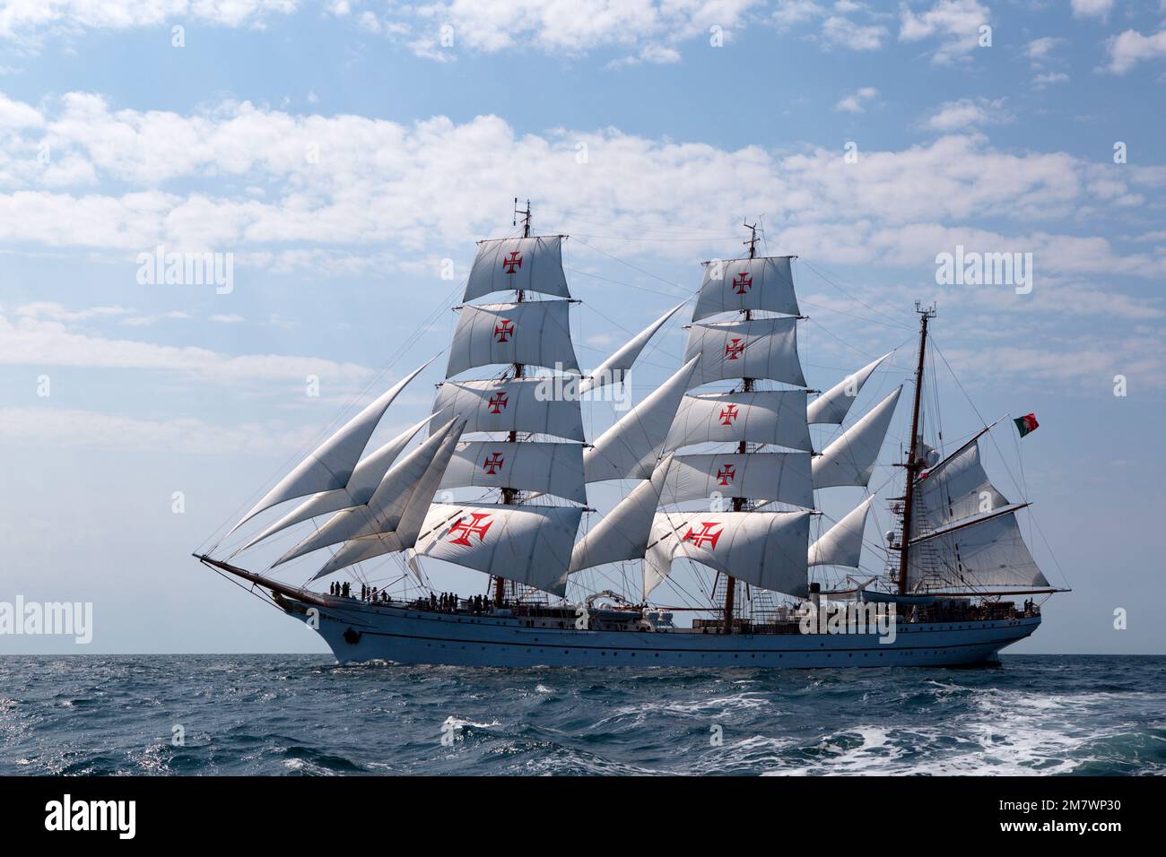Portuguese Navy tall ship Sagres II, New Jersey race start, 2015 Stock ...