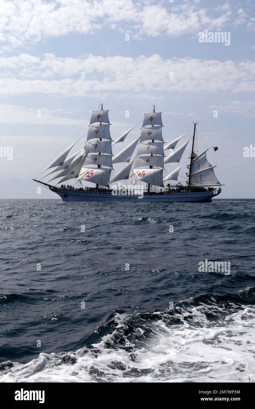 Portuguese Navy tall ship Sagres II, New Jersey race start, 2015 Stock ...
