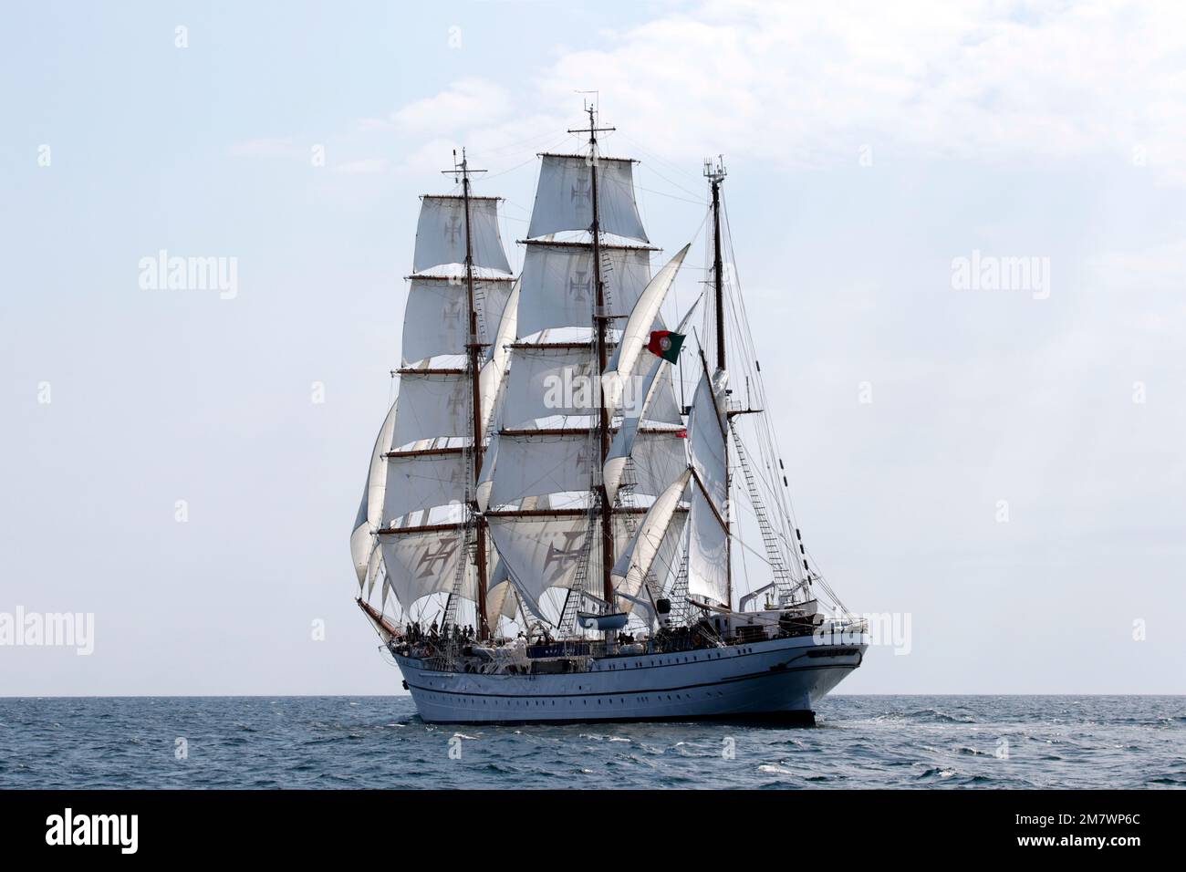 Portuguese Navy tall ship Sagres II, New Jersey race start, 2015 Stock ...