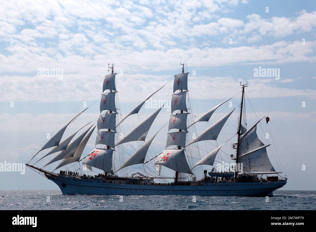 Portuguese Navy tall ship Sagres II, New Jersey race start, 2015 Stock ...